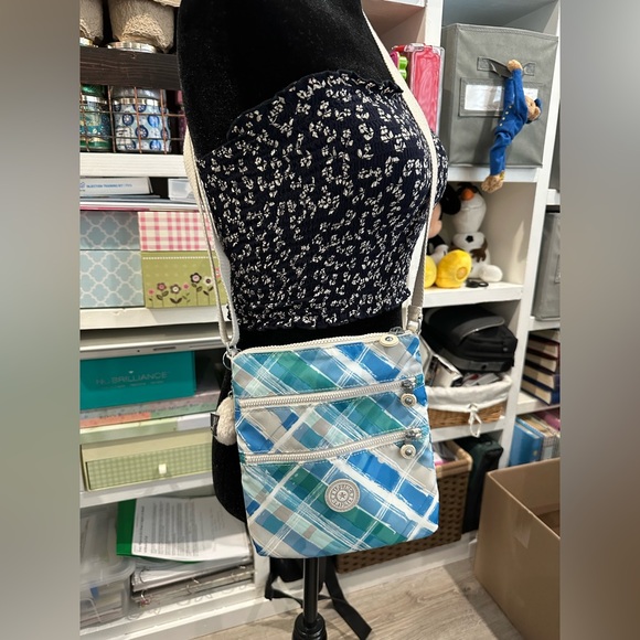 Kipling | Bags | Kipling Blue And White Crossbody Bag | Poshmark